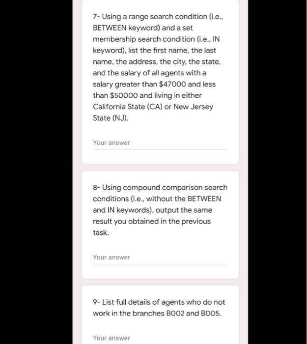 Solved Sql data manipulation just provide the sql statements | Chegg.com