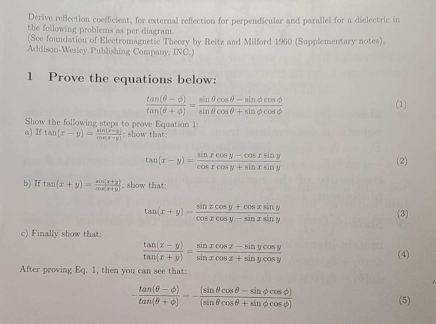 Solved Derive reflection coefficient, for external | Chegg.com