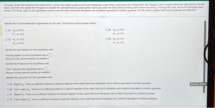 Solved A gyeat-old git did a science fair experiment in | Chegg.com