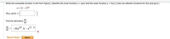 Solved Write the composite function in the form f(g(x)). | Chegg.com