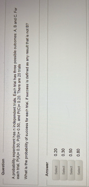 Solved QuestionA probability experiment has n ﻿independent | Chegg.com