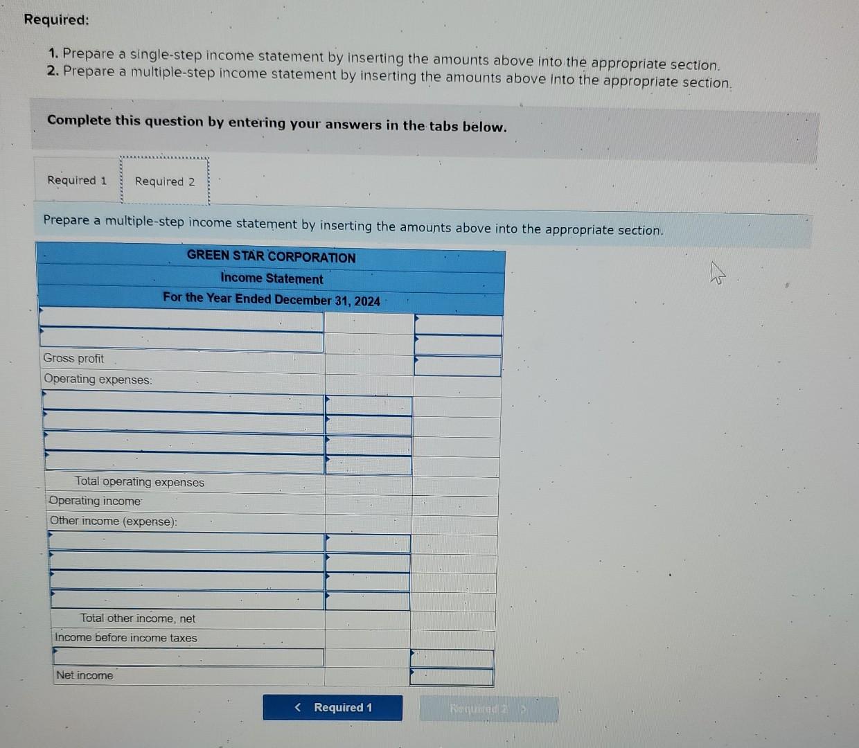 Solved Exercise 4-2 (Static) Income statement format; single | Chegg.com
