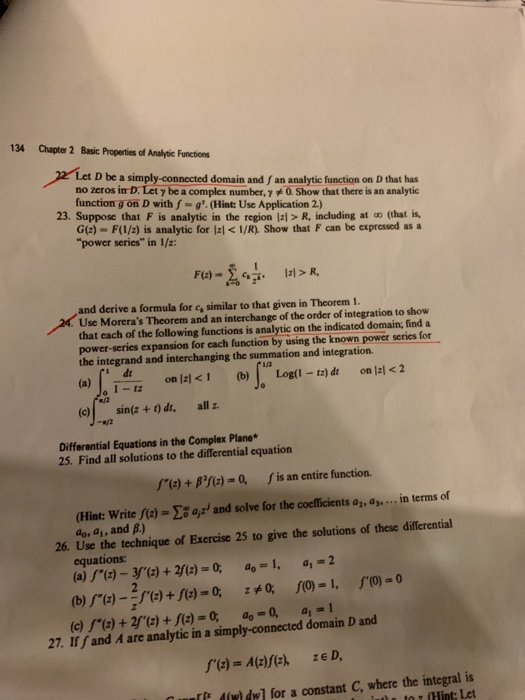 134 Chapter 2 Basic Properties of Analytic Functions | Chegg.com
