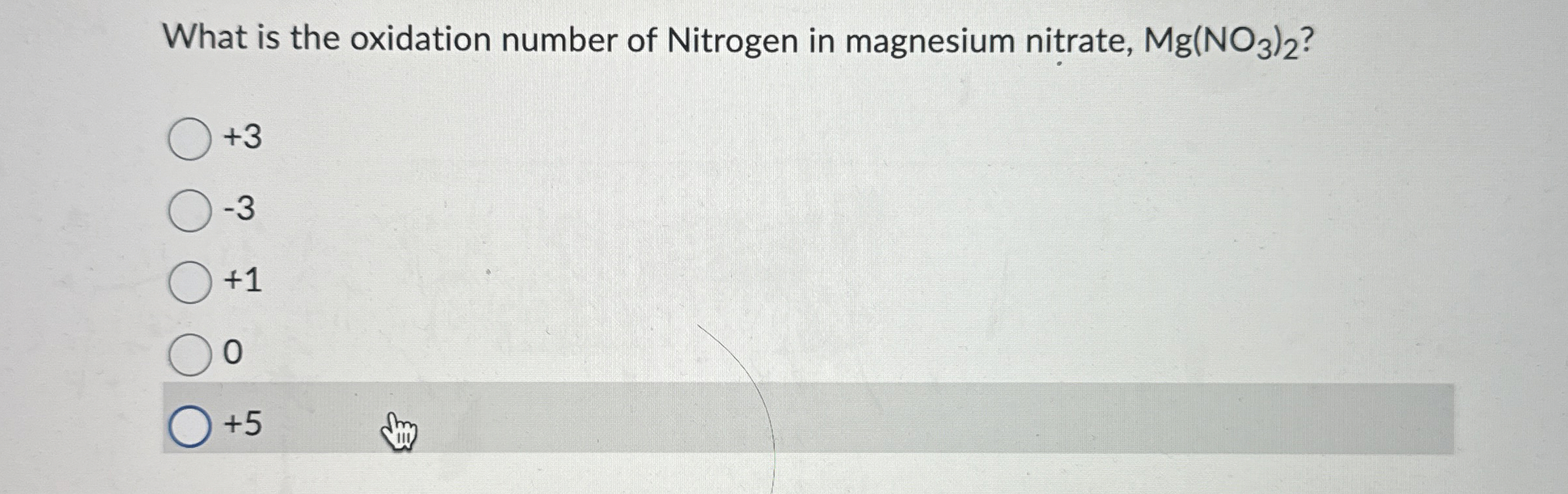 Solved What is the oxidation number of Nitrogen in magnesium | Chegg.com