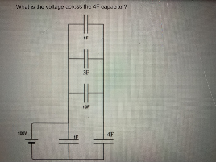 Solved What is the voltage across the 4F capacitor? 1F 3F | Chegg.com