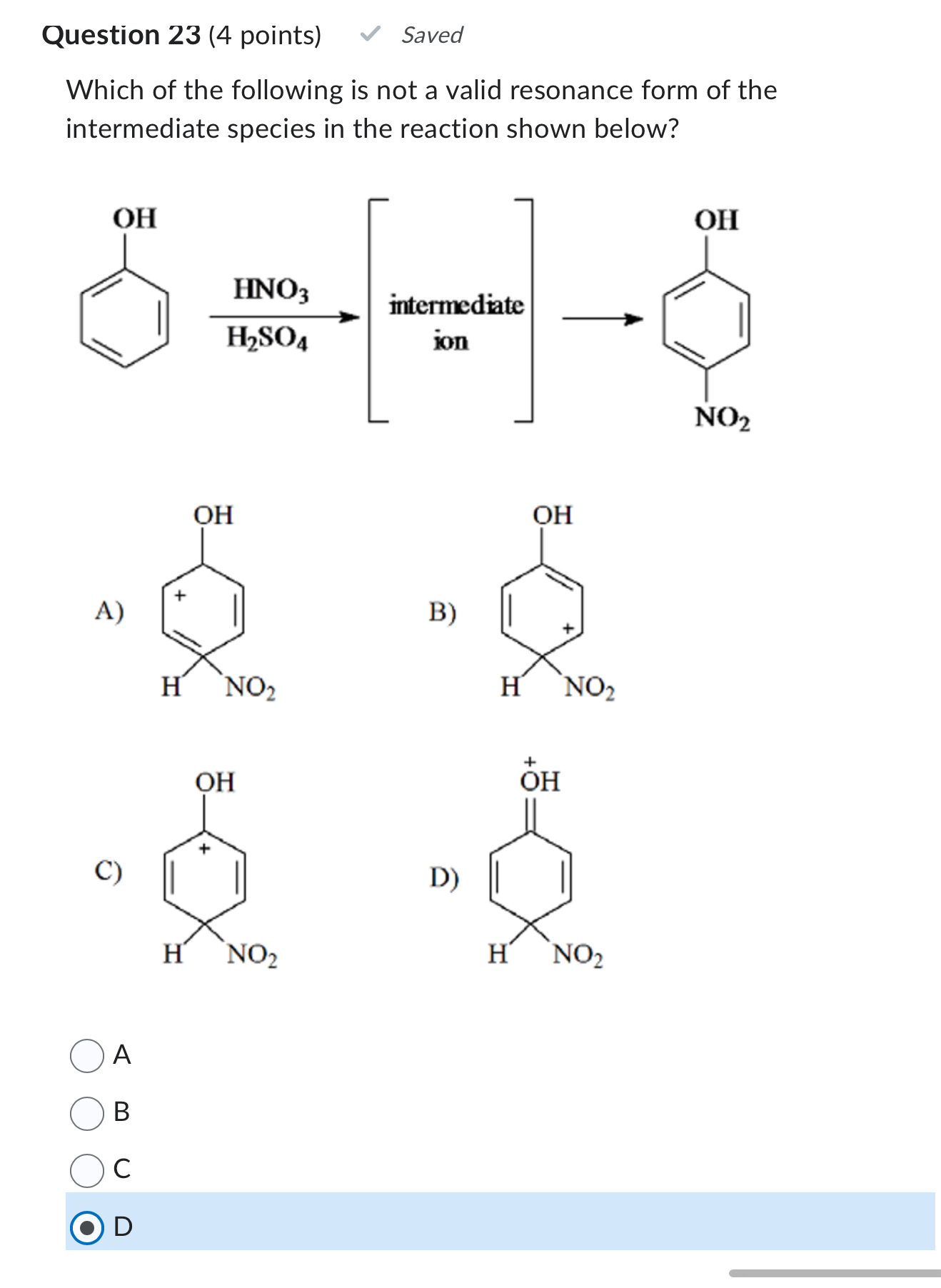 Solved Question 23 (4 ﻿points) ﻿SavedWhich of the following | Chegg.com