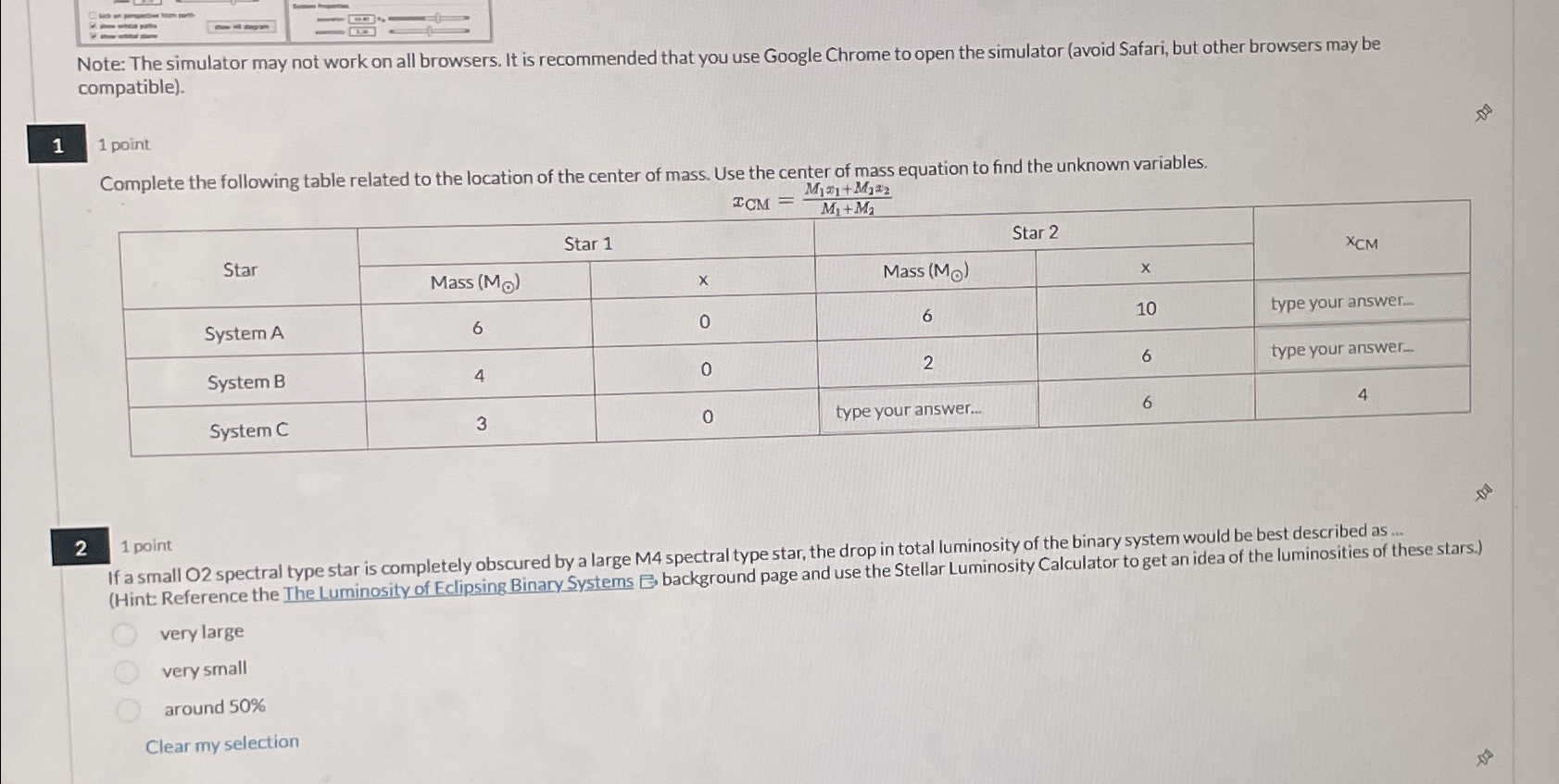 Solved Note: The simulator may not work on all browsers. It | Chegg.com