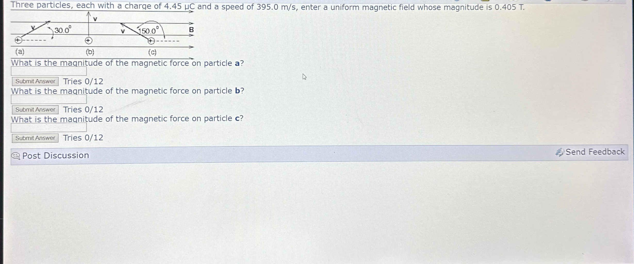Solved Three particles. each with a charne of 445 ﻿ir and a | Chegg.com