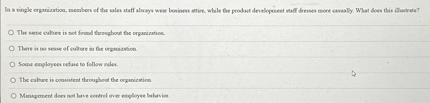 Solved In a single organization, members of the sales staff | Chegg.com