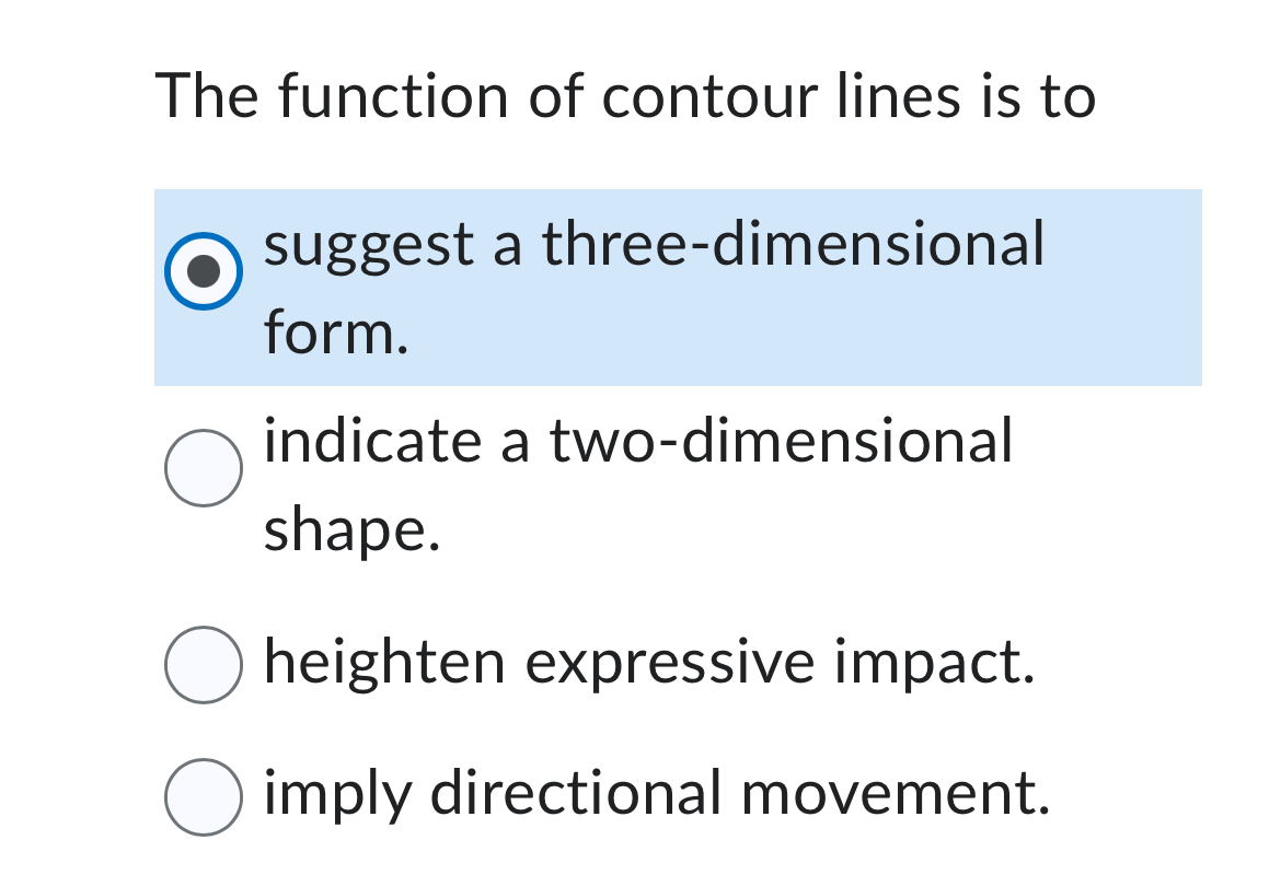 Solved The function of contour lines is tosuggest a | Chegg.com