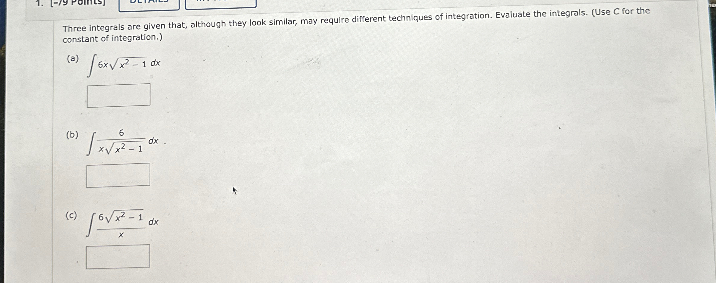 Solved Three integrals are given that, although they look | Chegg.com