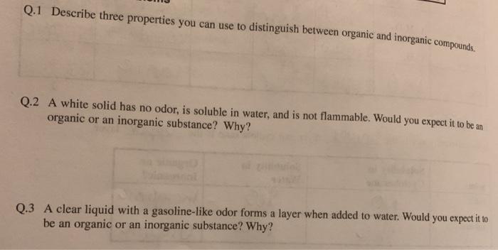 Solved Plete The Following Table Organic Compounds 