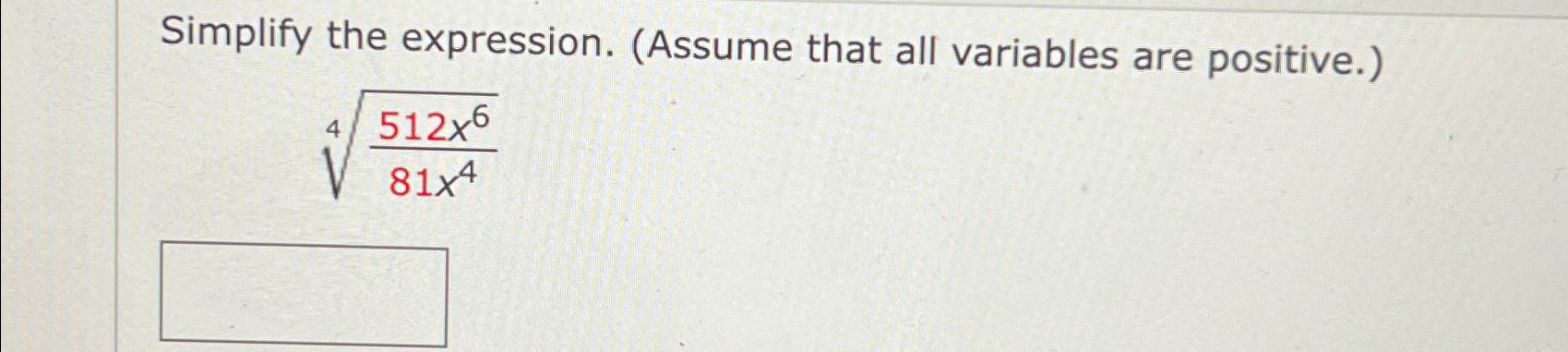 Solved Simplify the expression. (Assume that all variables | Chegg.com
