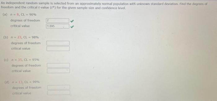 Solved An independent random sample is selected from an | Chegg.com