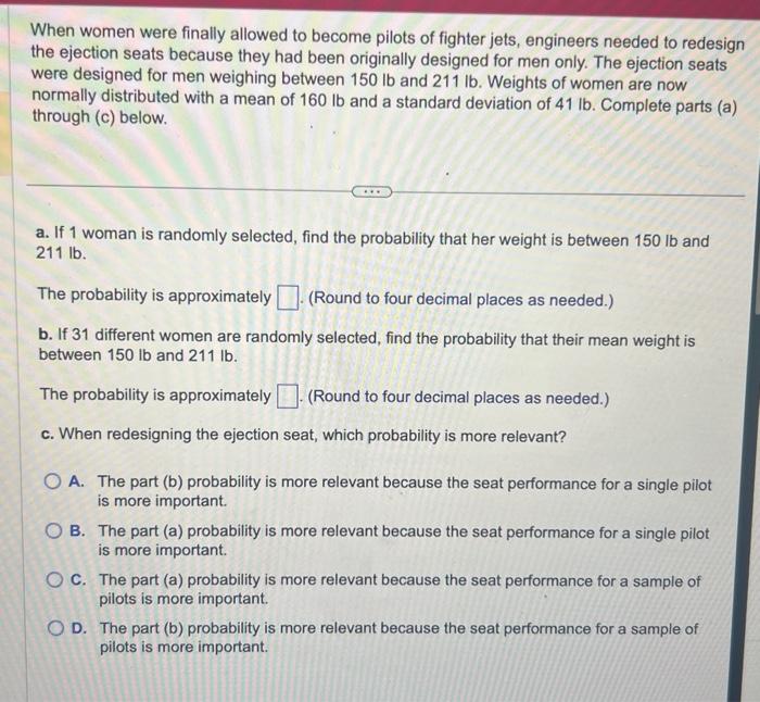 Solved When women were finally allowed to become pilots of | Chegg.com