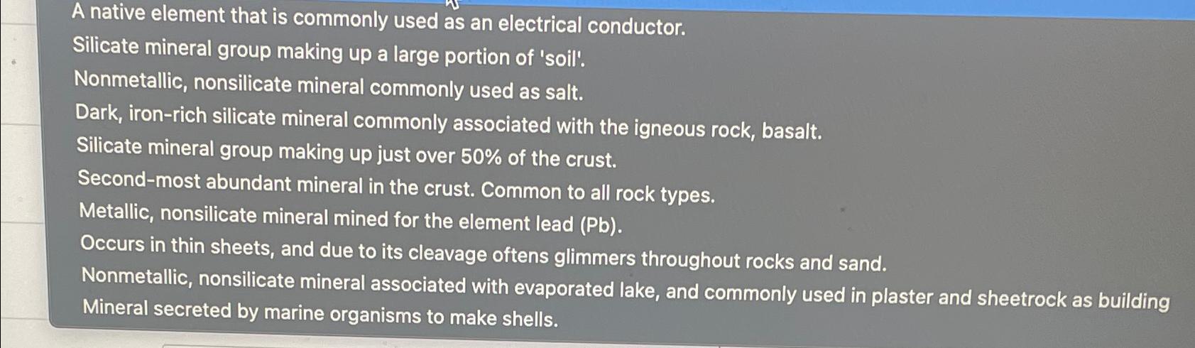 Solved A native element that is commonly used as an | Chegg.com