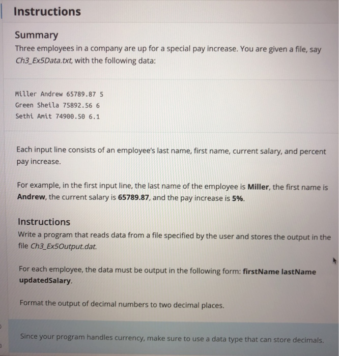 Solved Instructions Summary Three employees in a company are | Chegg.com