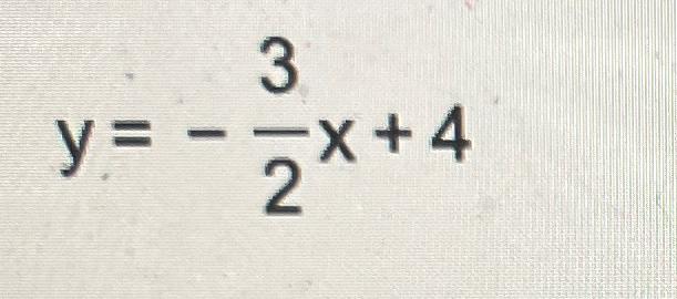 Solved y=-32x+4 | Chegg.com