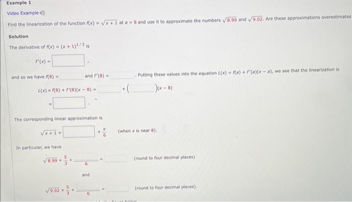 Solved Video Example Find The Linearization Of The Function