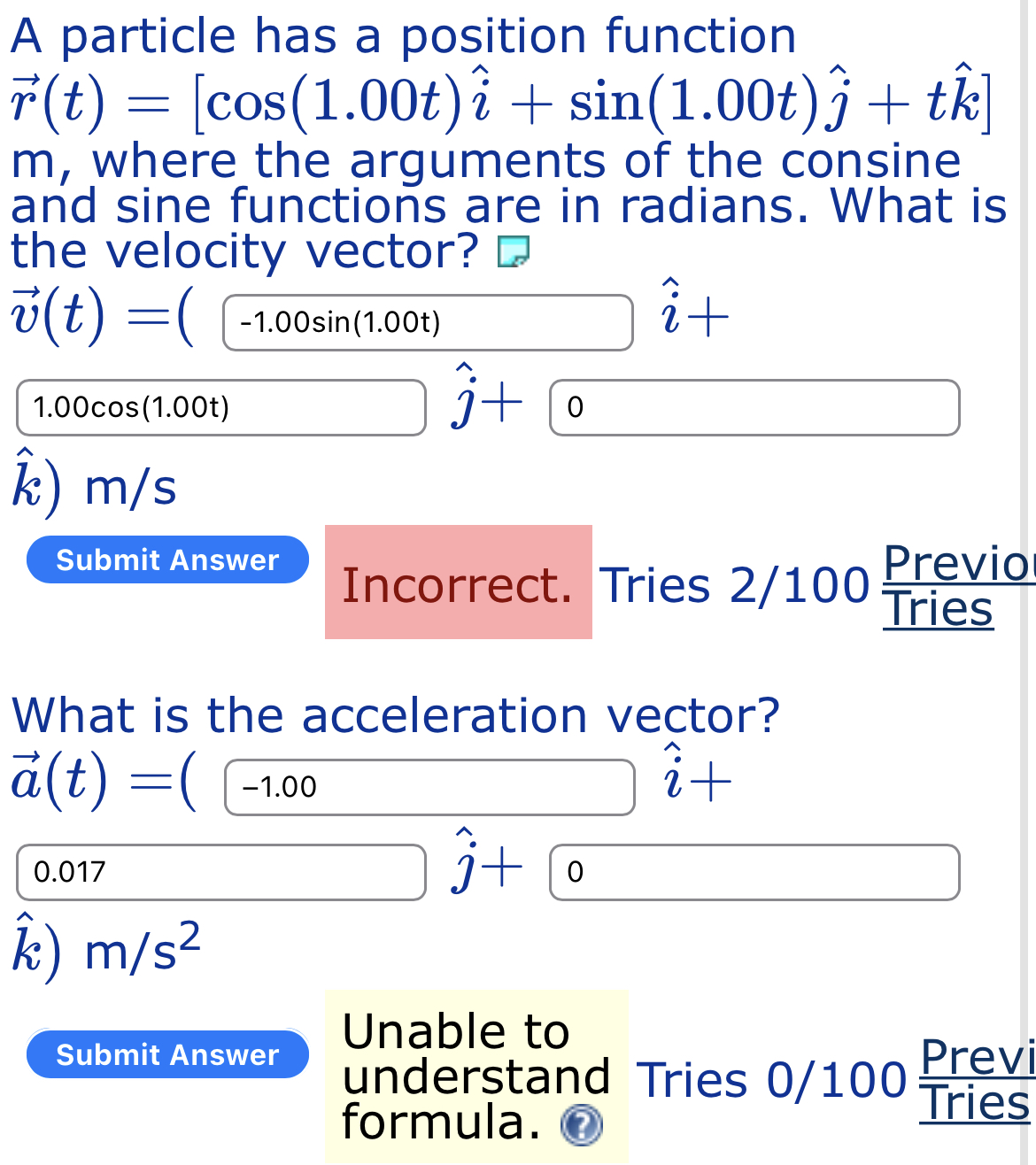 Solved A particle has a position | Chegg.com