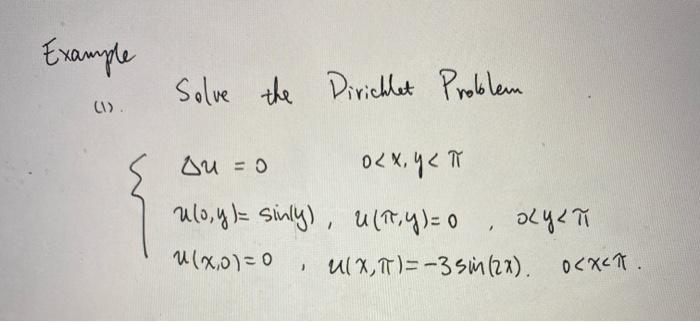 Solved Example Solve the Dirichlet Problem (1) suo O | Chegg.com