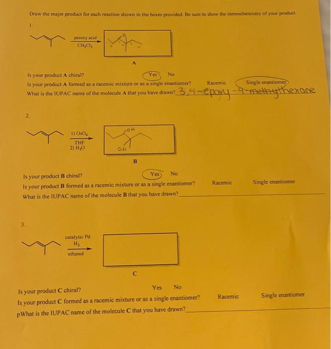 Solved Draw the major product for each reaction shown in the | Chegg.com