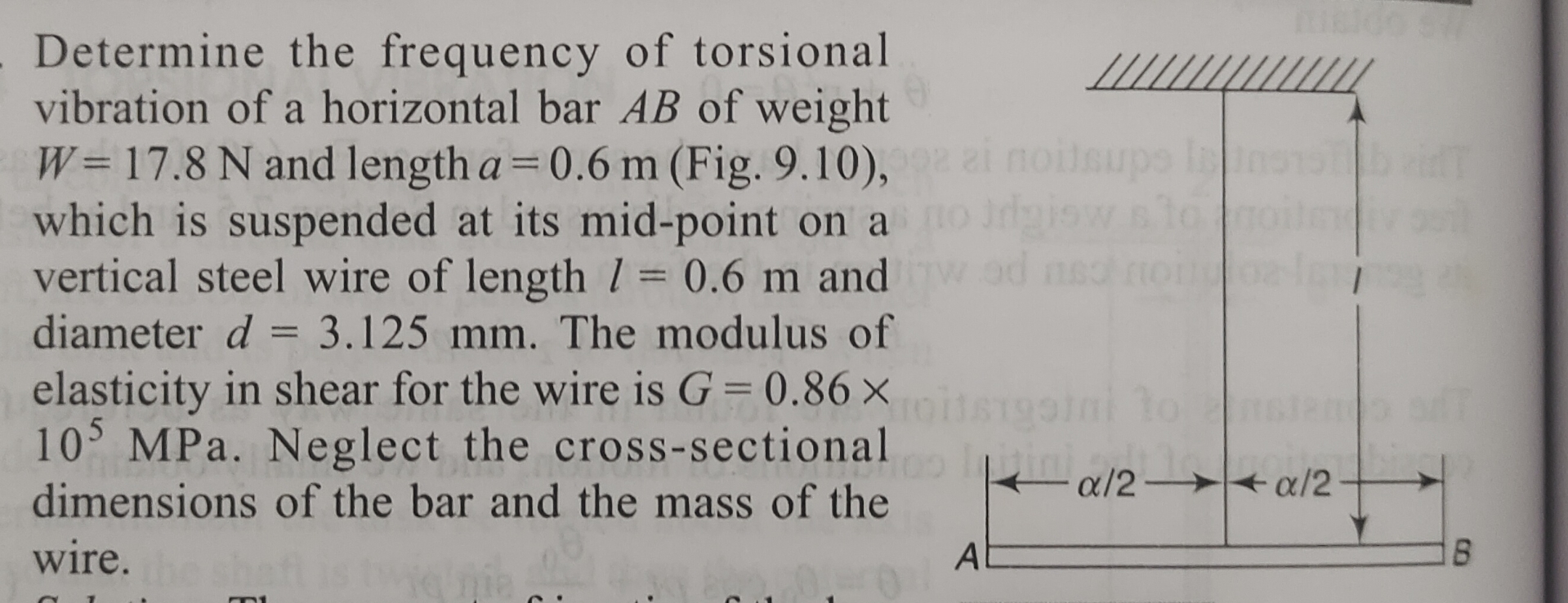 Solved Determine the frequency of torsional vibration of a | Chegg.com