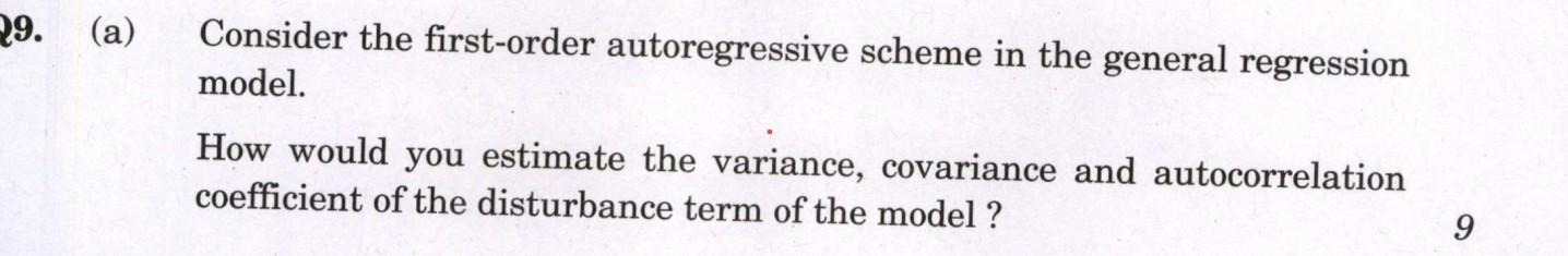 Consider the first-order autoregressive scheme in the | Chegg.com