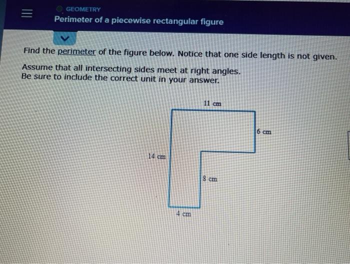 Solved GEOMETRY Perimeter of a piecewise rectangular figure | Chegg.com