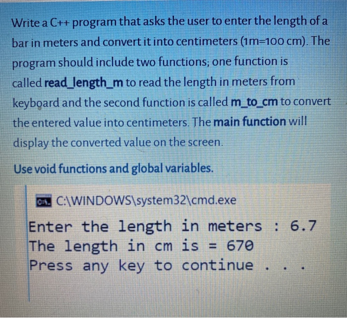 Solved Write a C++ program that asks the user to enter the | Chegg.com