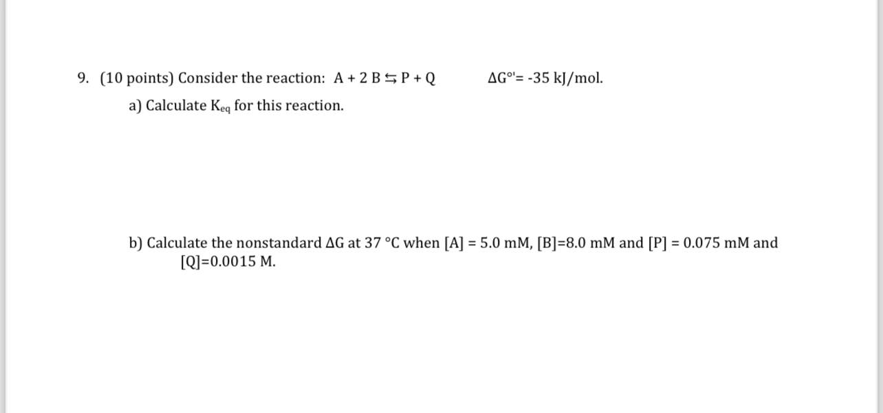 Solved (10 ﻿points) ﻿Consider the reaction: | Chegg.com