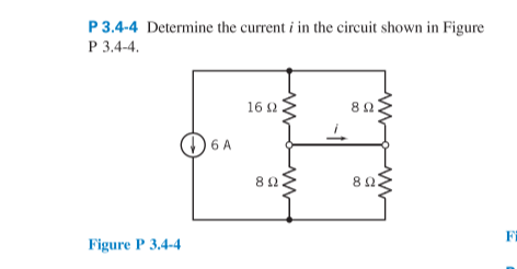 Solved P 3.4-4 Determine the current i in the circuit shown | Chegg.com