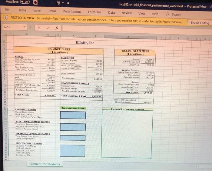 Solved week 4 hcs385 financial performance worksheet. please | Chegg.com