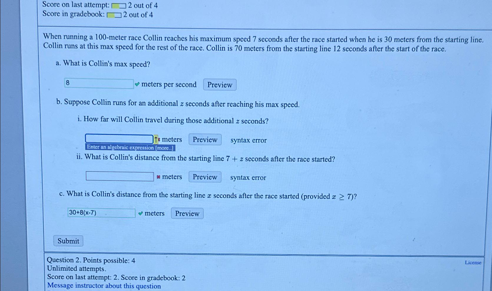 Solved Score on last attempt: 2 ﻿out of 4Score in | Chegg.com