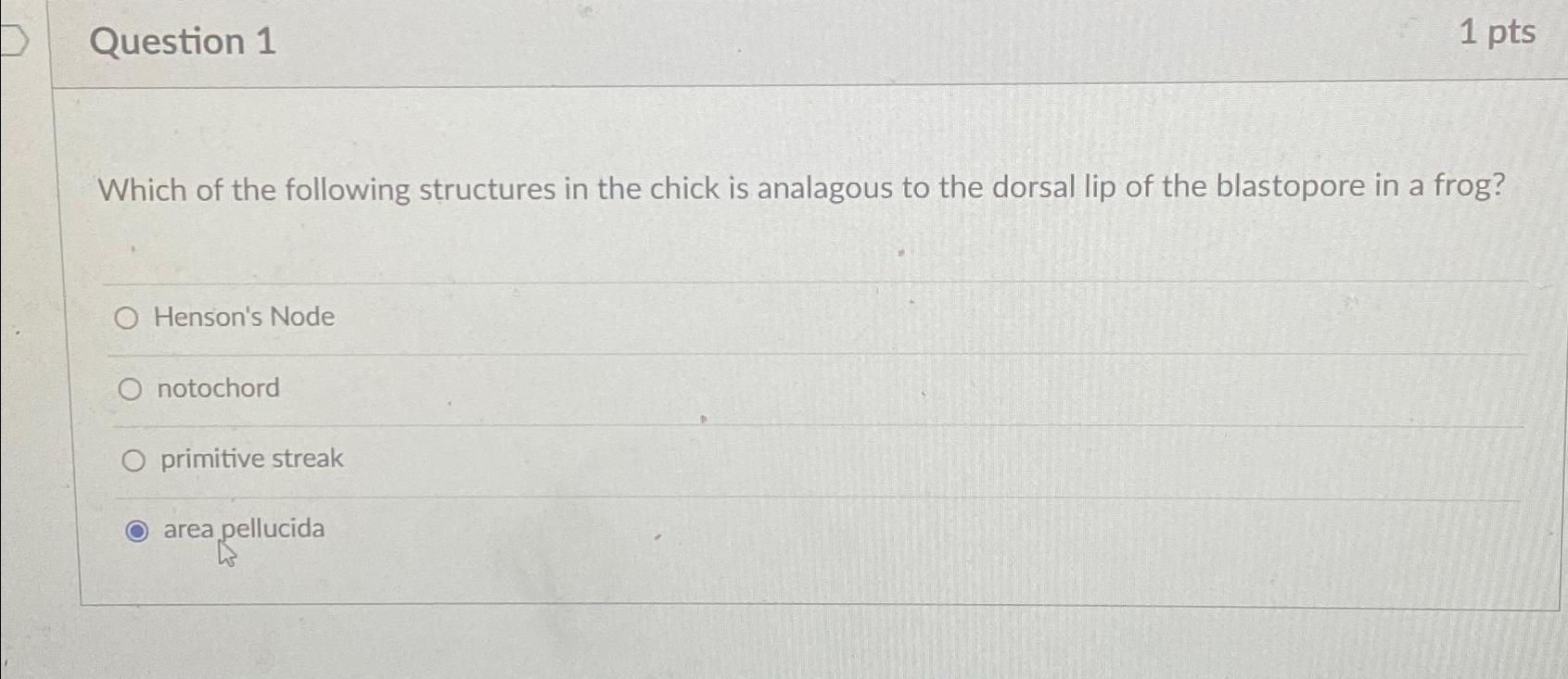 Solved Question 11 ﻿ptsWhich of the following structures in | Chegg.com