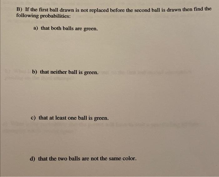 Solved 12. Two balls are drawn from a container that holds 3 | Chegg.com