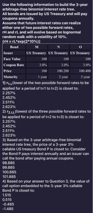 Solved Use the following information to build the 3-year | Chegg.com