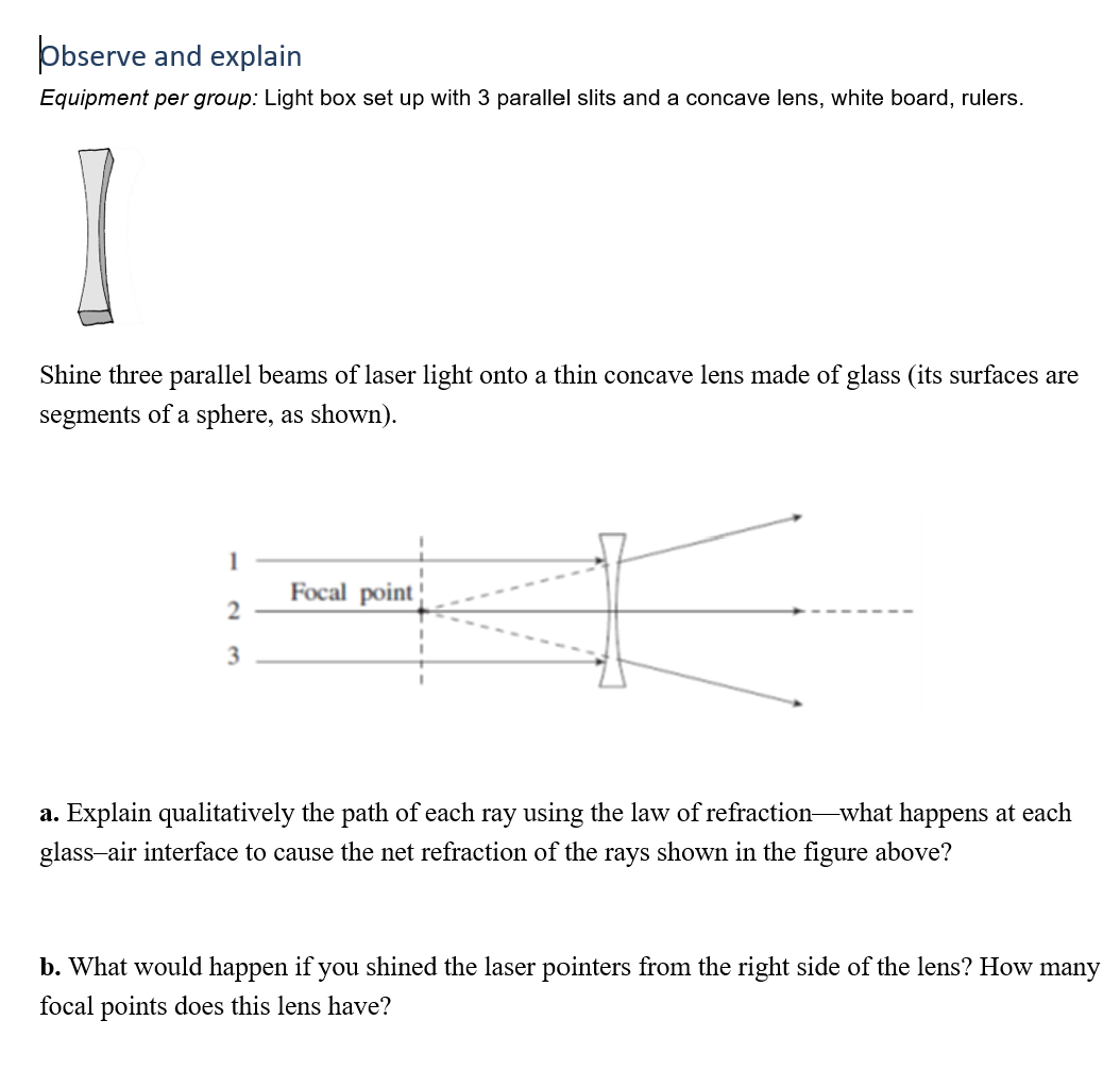 Solved a. ﻿Explain qualitatively the path of each ray using | Chegg.com
