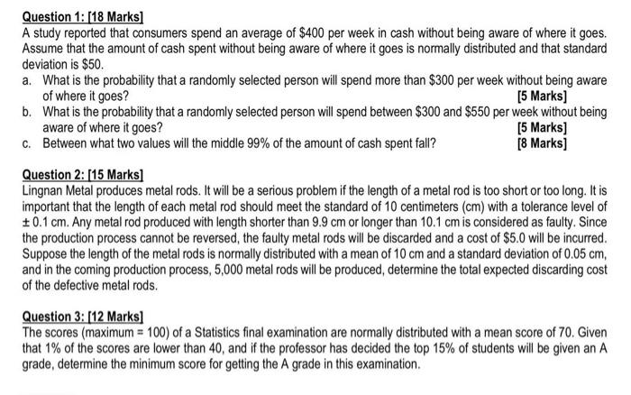 Solved Question 1: [18 Marks] A study reported that | Chegg.com