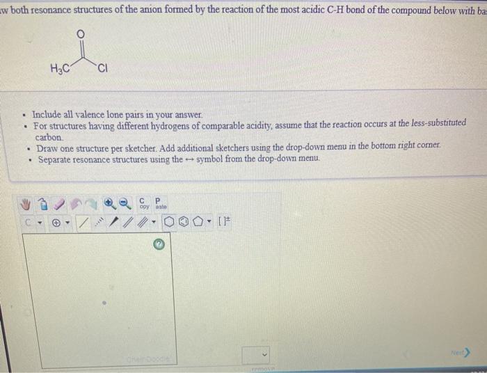 Solved w both resonance structures of the anion formed by | Chegg.com