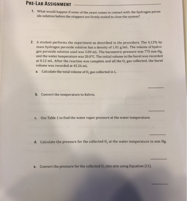 Solved PRE-LAB ASSIGNMENT 1. What would happen if some of | Chegg.com