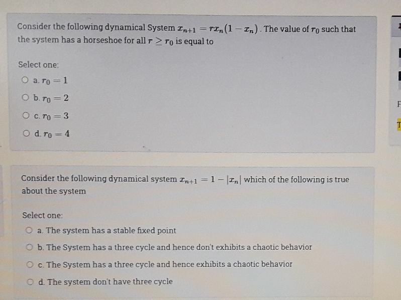 Solved Consider the following dynamical System In+1 = ran(1 | Chegg.com