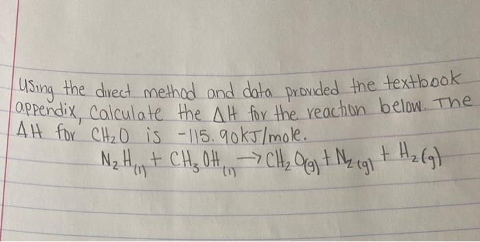 Solved calculate the delta H for the reaction below. step by | Chegg.com