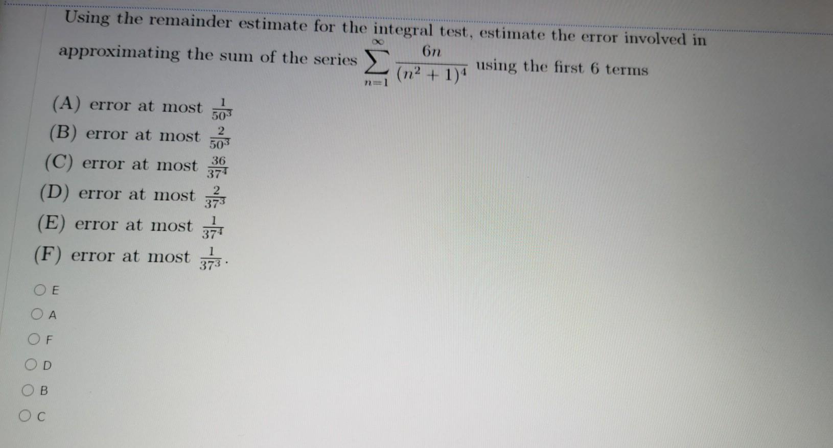 Solved Using the remainder estimate for the integral test, | Chegg.com
