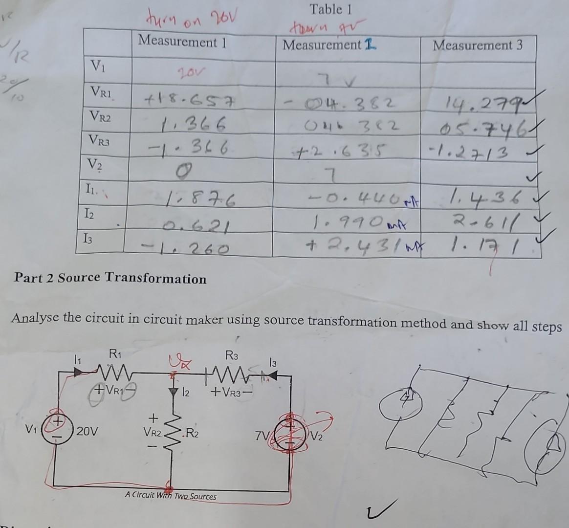 Solved Part 2 Source Transformation Analyse The Circuit In 