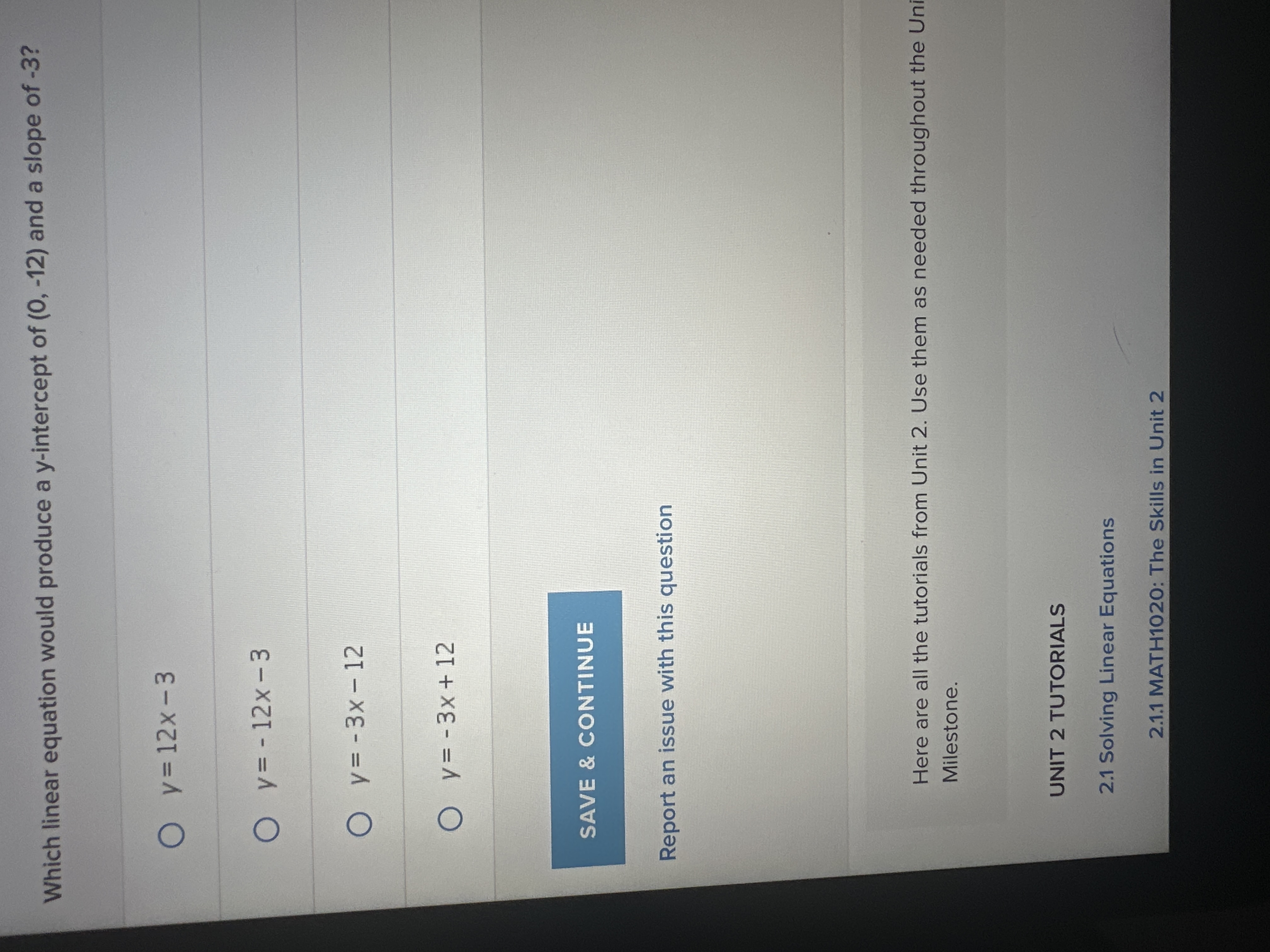 Solved Which linear equation would produce a y-intercept | Chegg.com