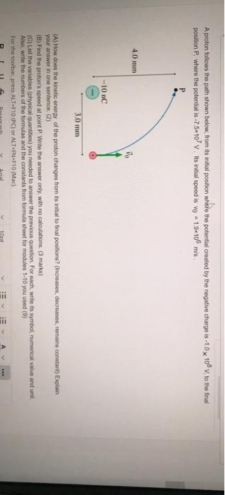 Solved A proton follows the path shown below.from its | Chegg.com