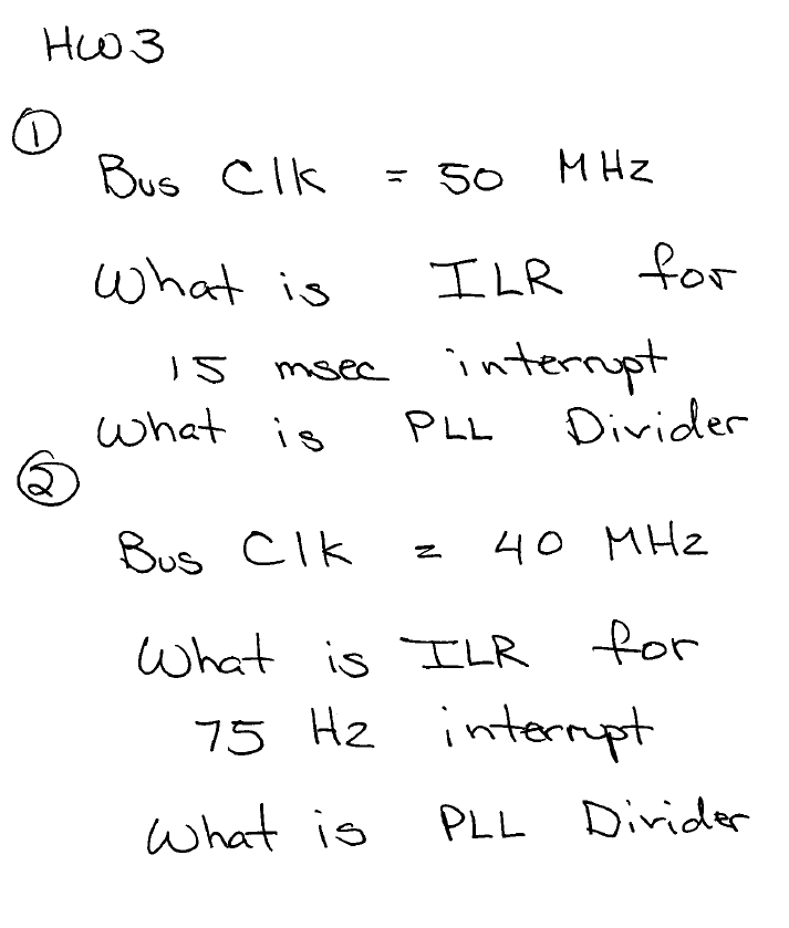 Solved HW 3(1) ﻿Bus CIK =50MHzWhat is ILR for15msec | Chegg.com