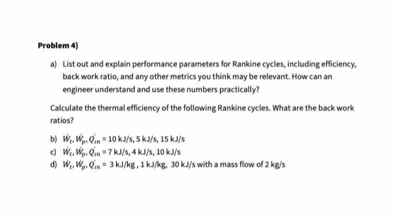 Solved Problem 4)a) ﻿List out and explain performance | Chegg.com