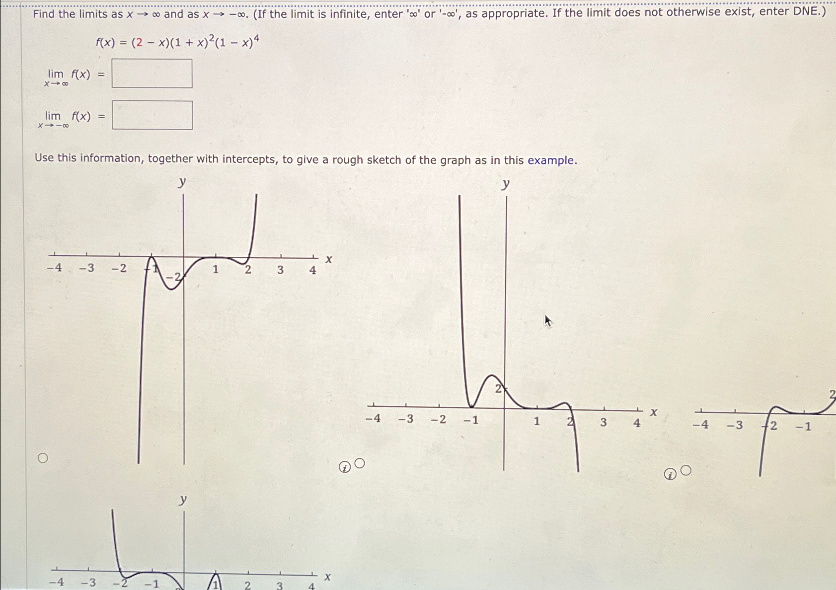 Solved Find the limits as x->\\\\infty and as x->-\\\\infty | Chegg.com